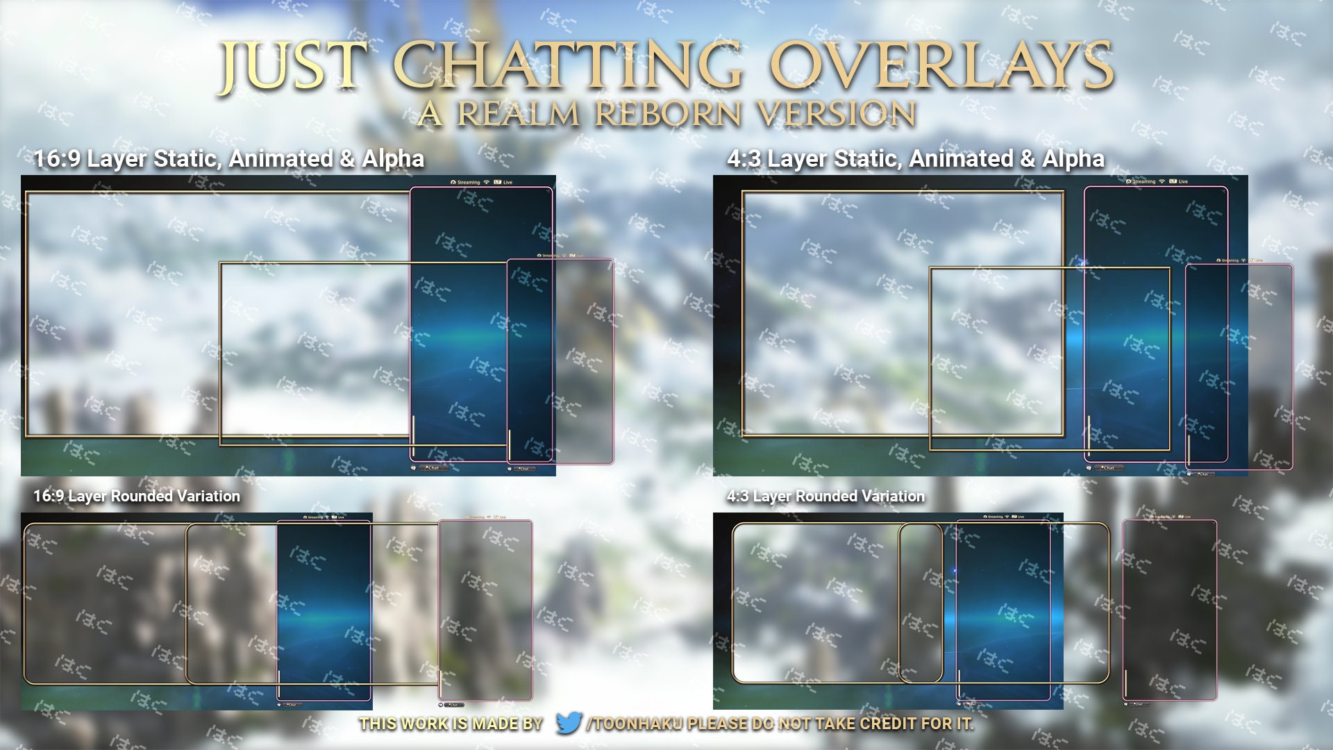 FFXIV Stream Pack A REALM REBORN. FF14, Twitch, Overlay, Panels, Badges ...