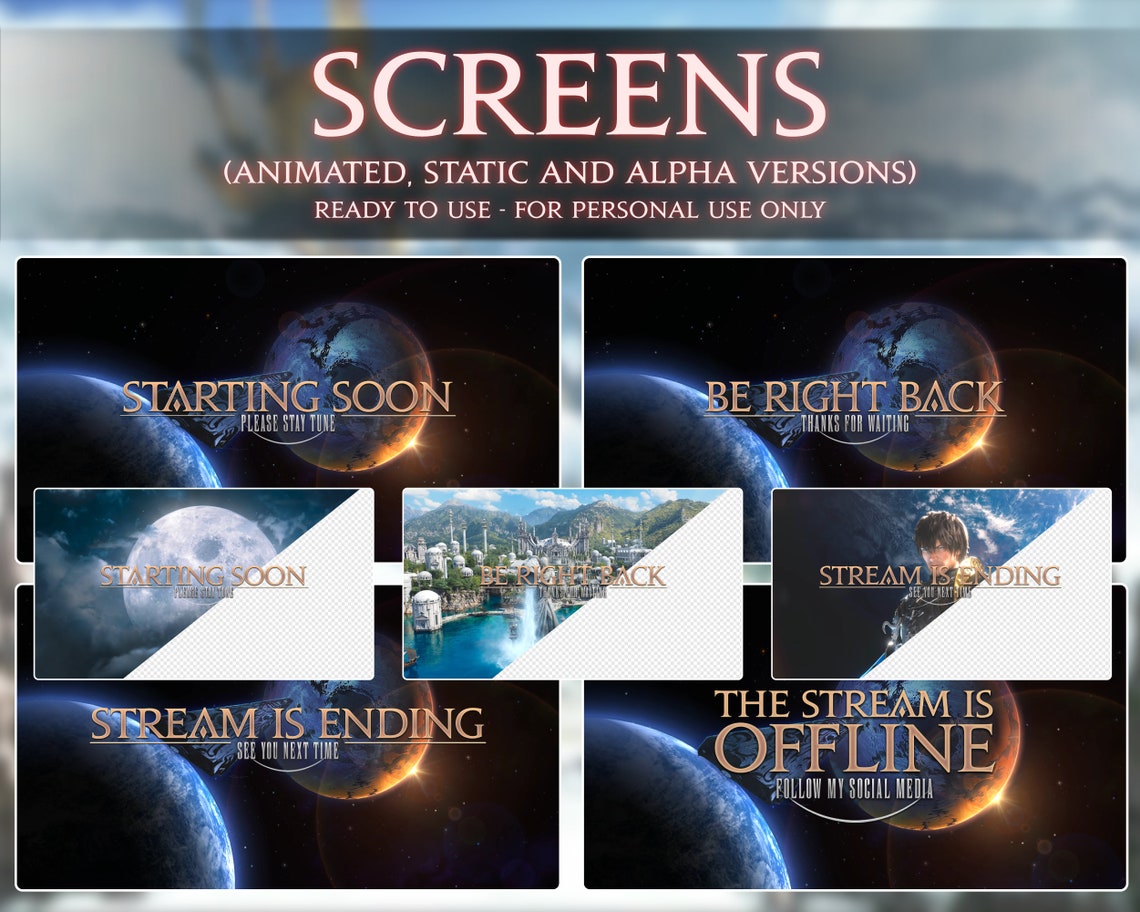 FFXIV Endwalker | Screen Pack for Streamers. Starting Soon, BRB, Stream ...