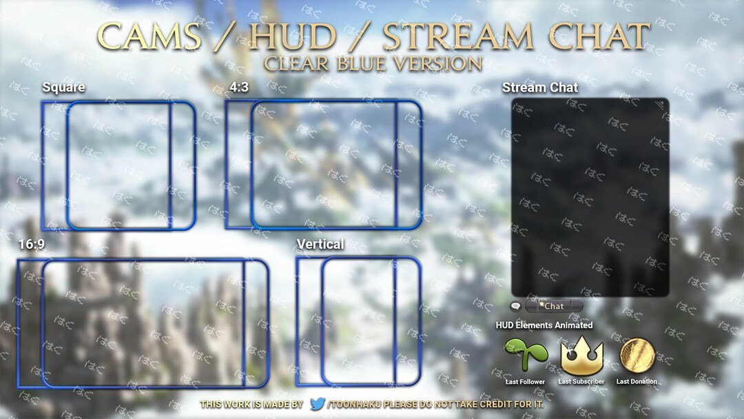 FFXIV Overlay Clear Blue FF14, Twitch, Cams, Streams, HUD, Overlay - Etsy