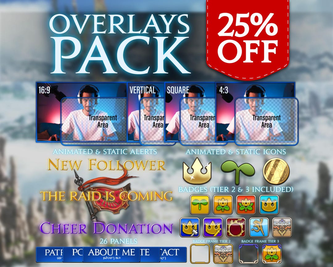 FFXIV Overlay | FFXIV Clear Blue | FFXIV Stream Package for Twitch ...