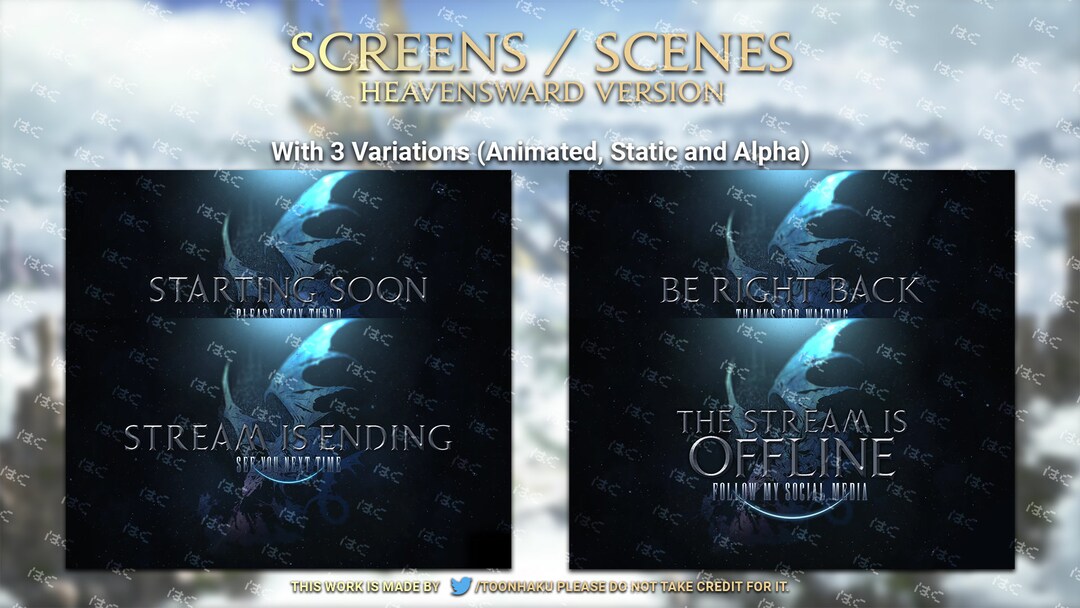 FFXIV Stream Overlay Pack HEAVENSWARD FF14 Twitch Youtube Kick Overlay ...