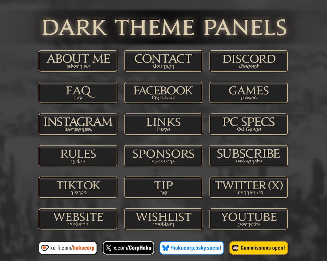 Twitch Panels | Final Fantasy XIV Panels | Dark Themed Panels | FFXIV ...