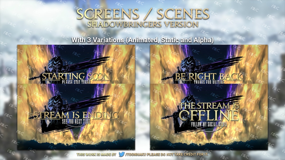 FFXIV Stream Overlay Pack SHADOWBRINGERS FF14 Twitch Youtube Kick ...