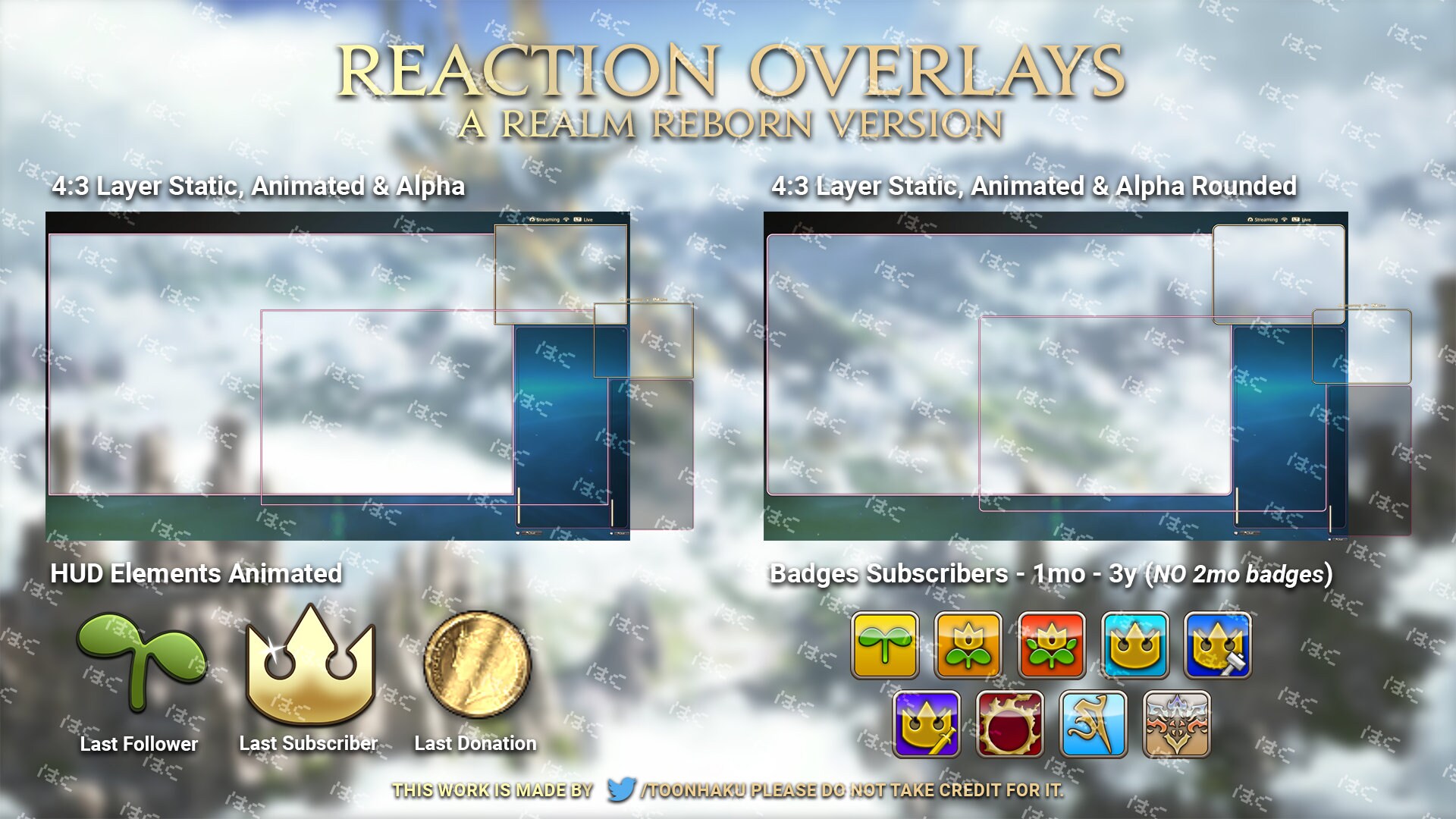 FFXIV Stream Pack A REALM REBORN. FF14, Twitch, Overlay, Panels, Badges ...