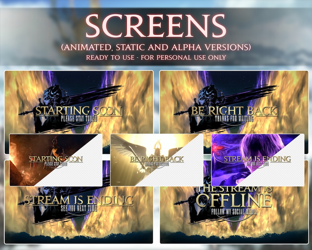 FFXIV Shadowbringers | Screen Pack for Streamers. Starting Soon, BRB ...