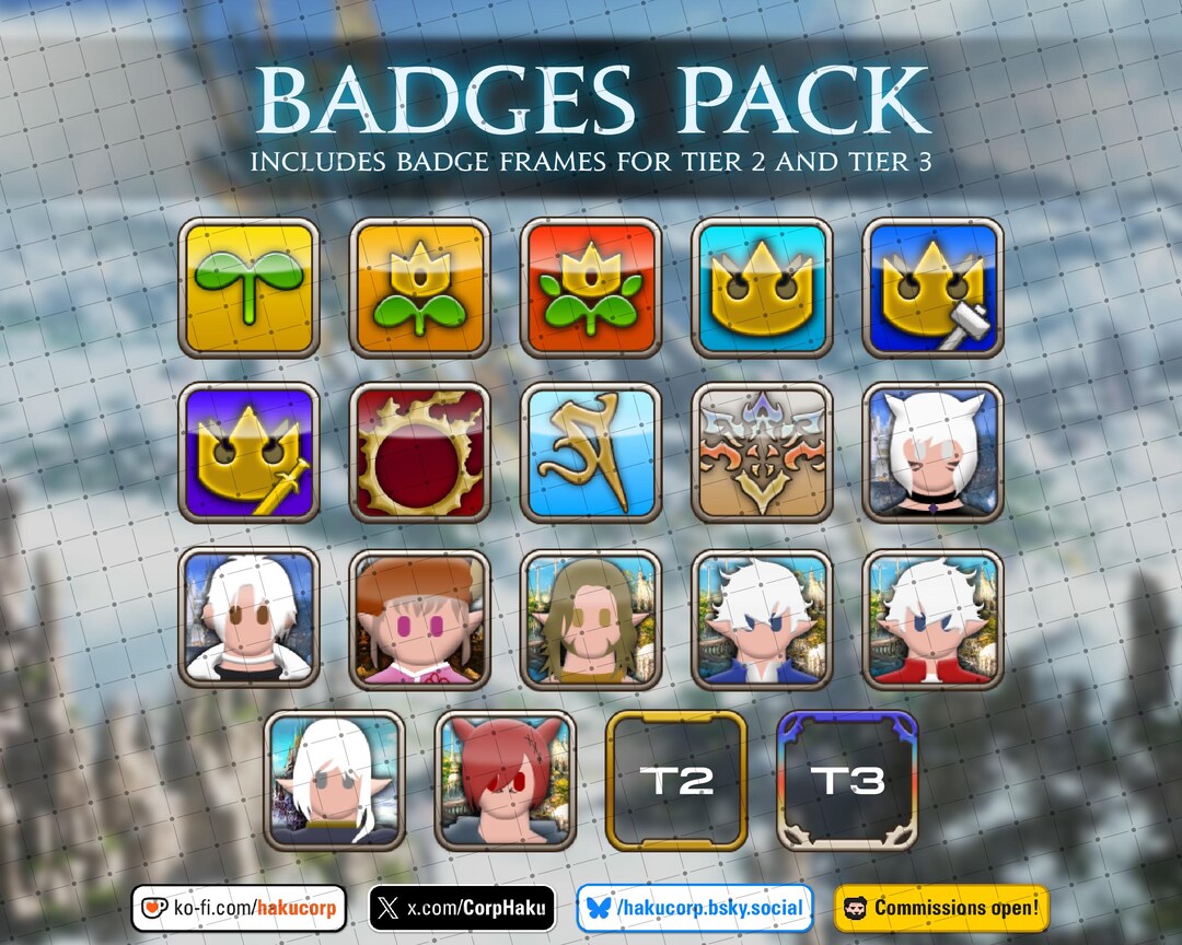 FFXIV Stream Badges, FFXIV Badges, Scions, Final Fantasy Pack Badges ...