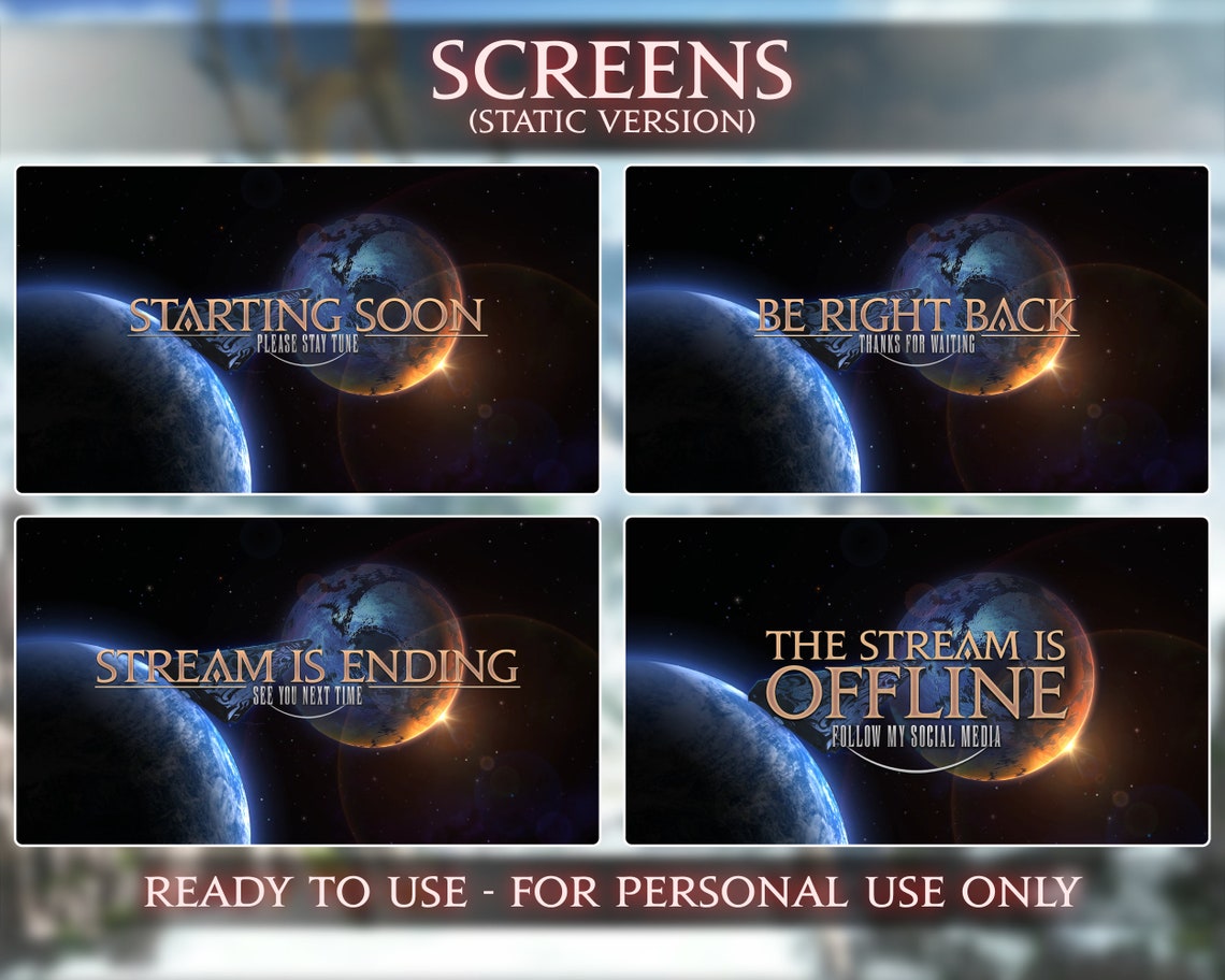 FFXIV Endwalker | Screen Pack for Streamers. Starting Soon, BRB, Stream ...