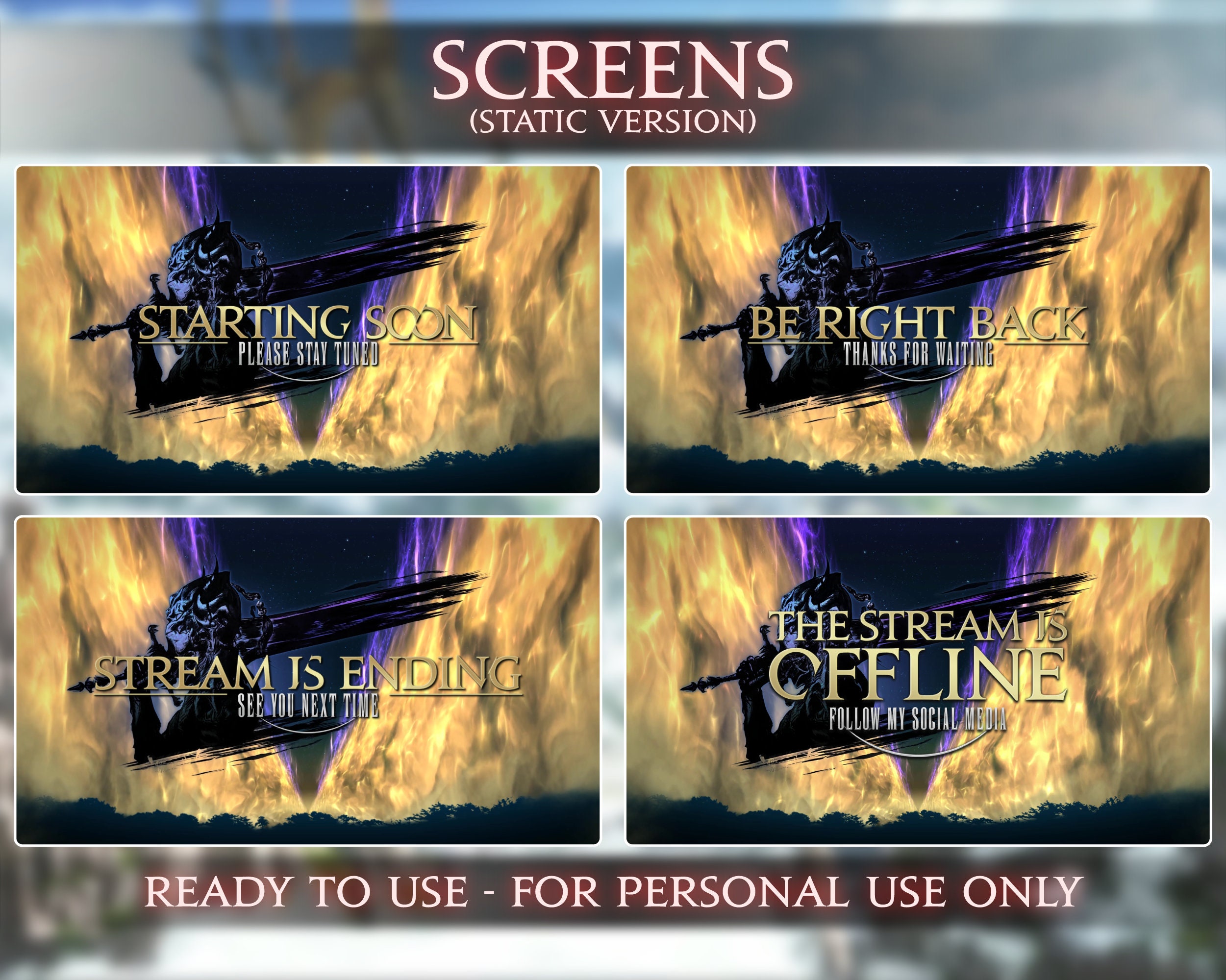 FFXIV Shadowbringers | Screen Pack for Streamers. Starting Soon, BRB ...