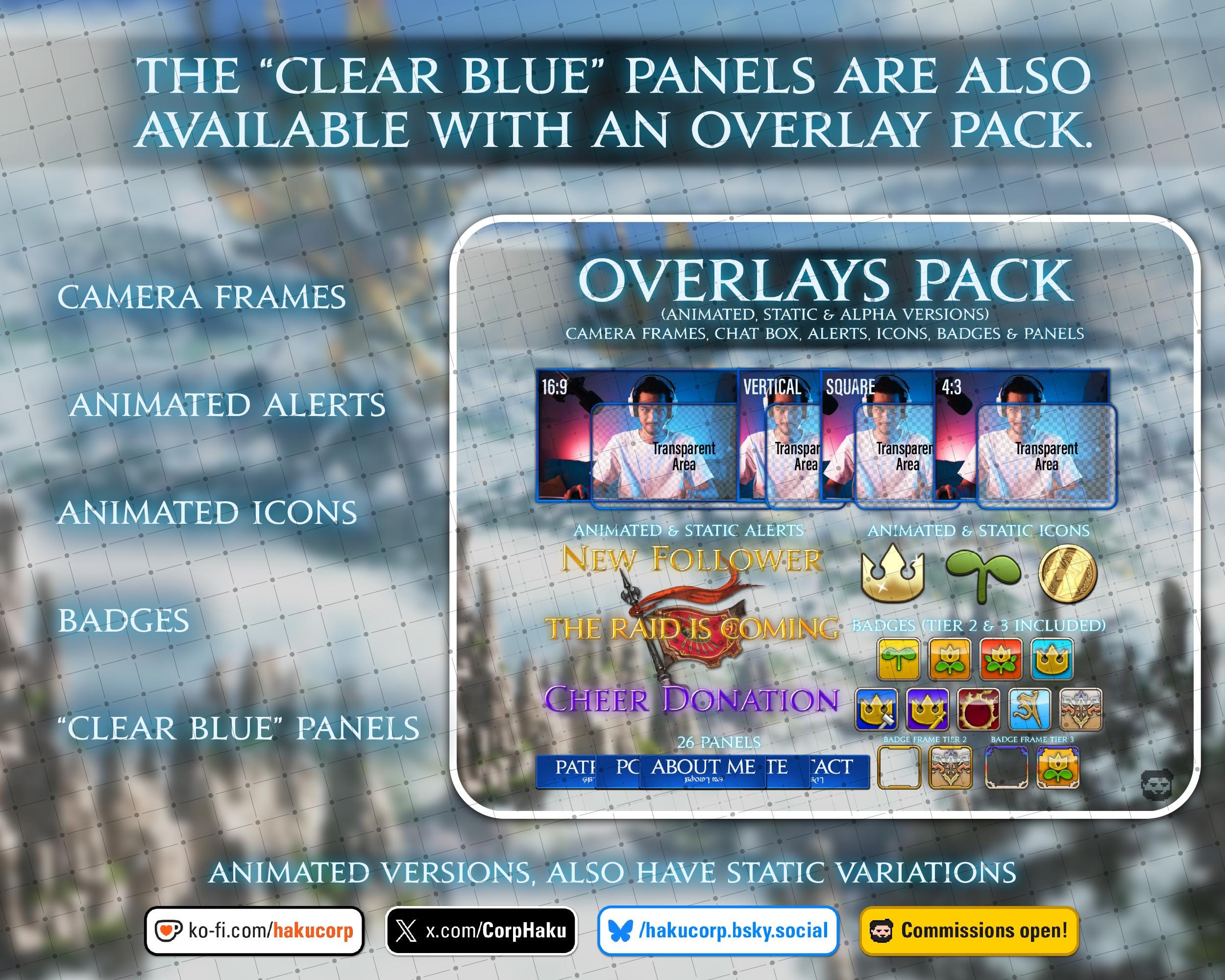 Twitch Panels | Final Fantasy XIV Panels | Clear Blue Themed Panels ...