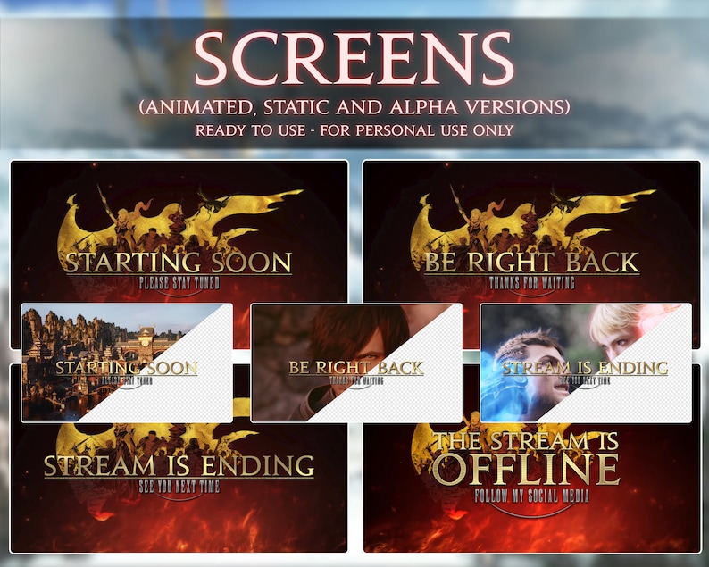 FFXIV Stormblood | Screen Pack for Streamers. Starting Soon, BRB ...