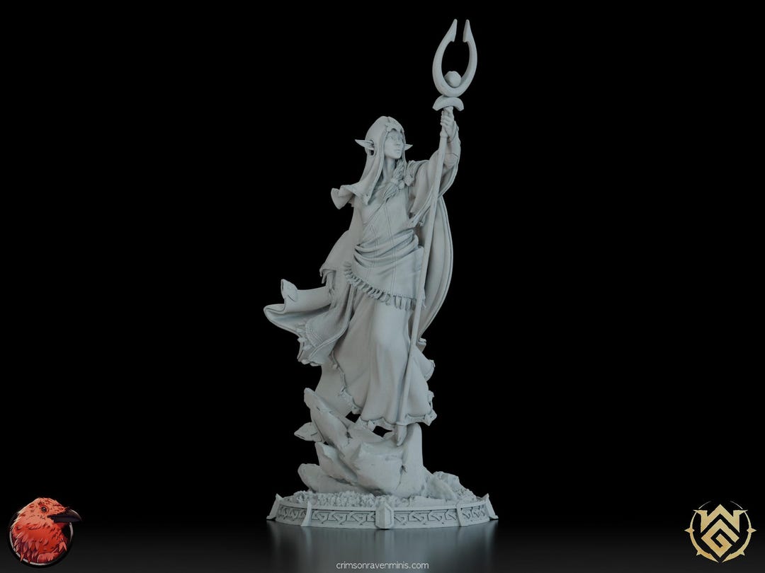 High Elf Cleric Figurine - Iris the Luminary | Divine Healer Display ...