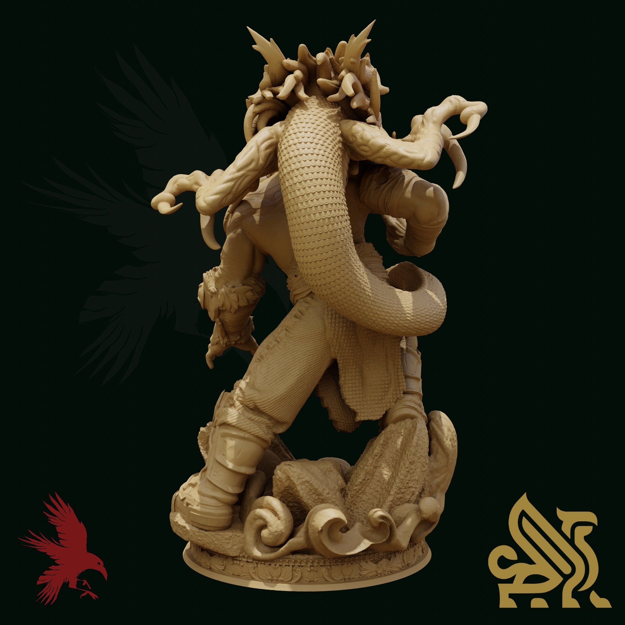 Draak Half Orc Auger Dungeon Masters Stash 3D Printed | Etsy