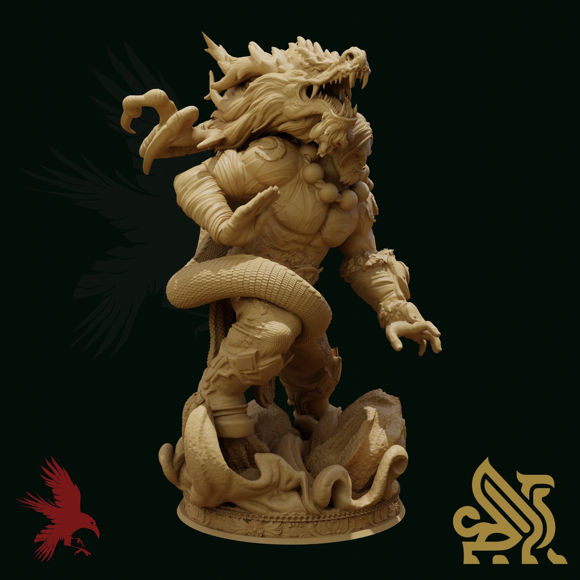 Draak Half Orc Auger Dungeon Masters Stash 3D Printed | Etsy