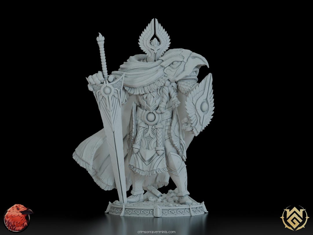 Human Paladin Figurine - Goeth Bird of Prey | Fantasy Resin Display ...