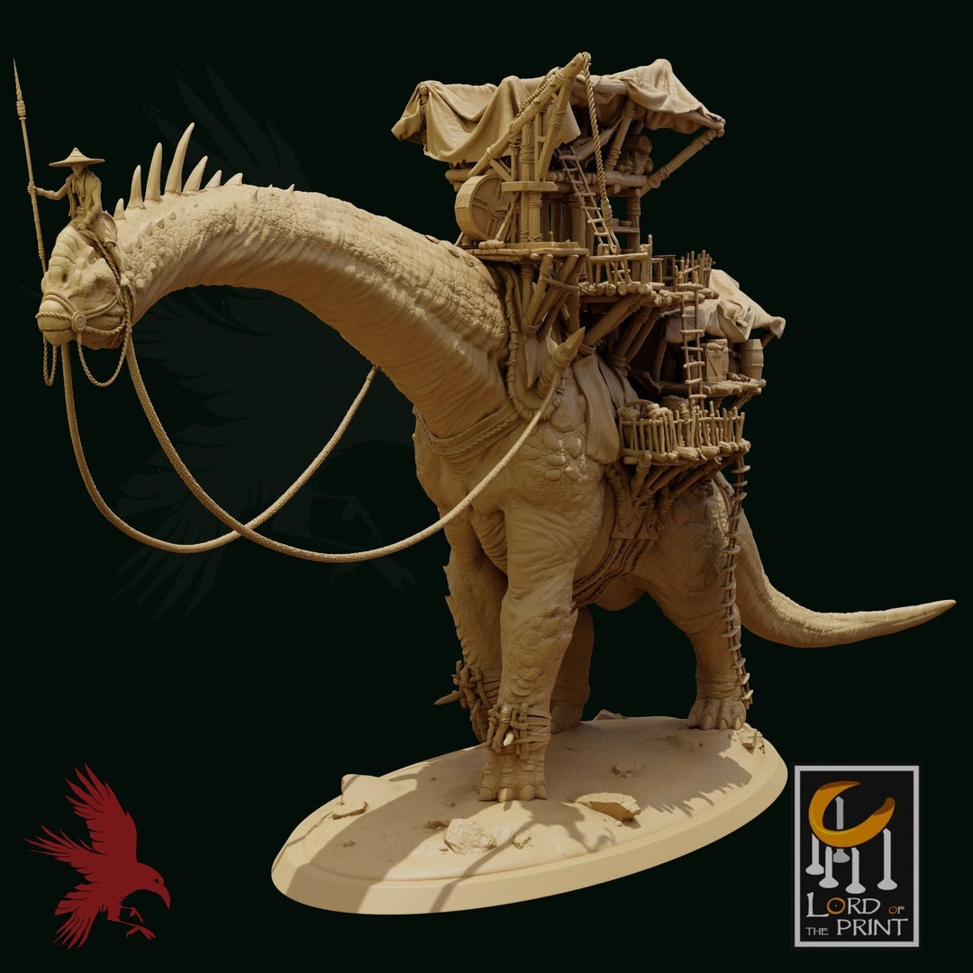 Brachiosaurus Caravan 32MM Scale Dinosaur Dinotopia 3D Printed Fantasy ...