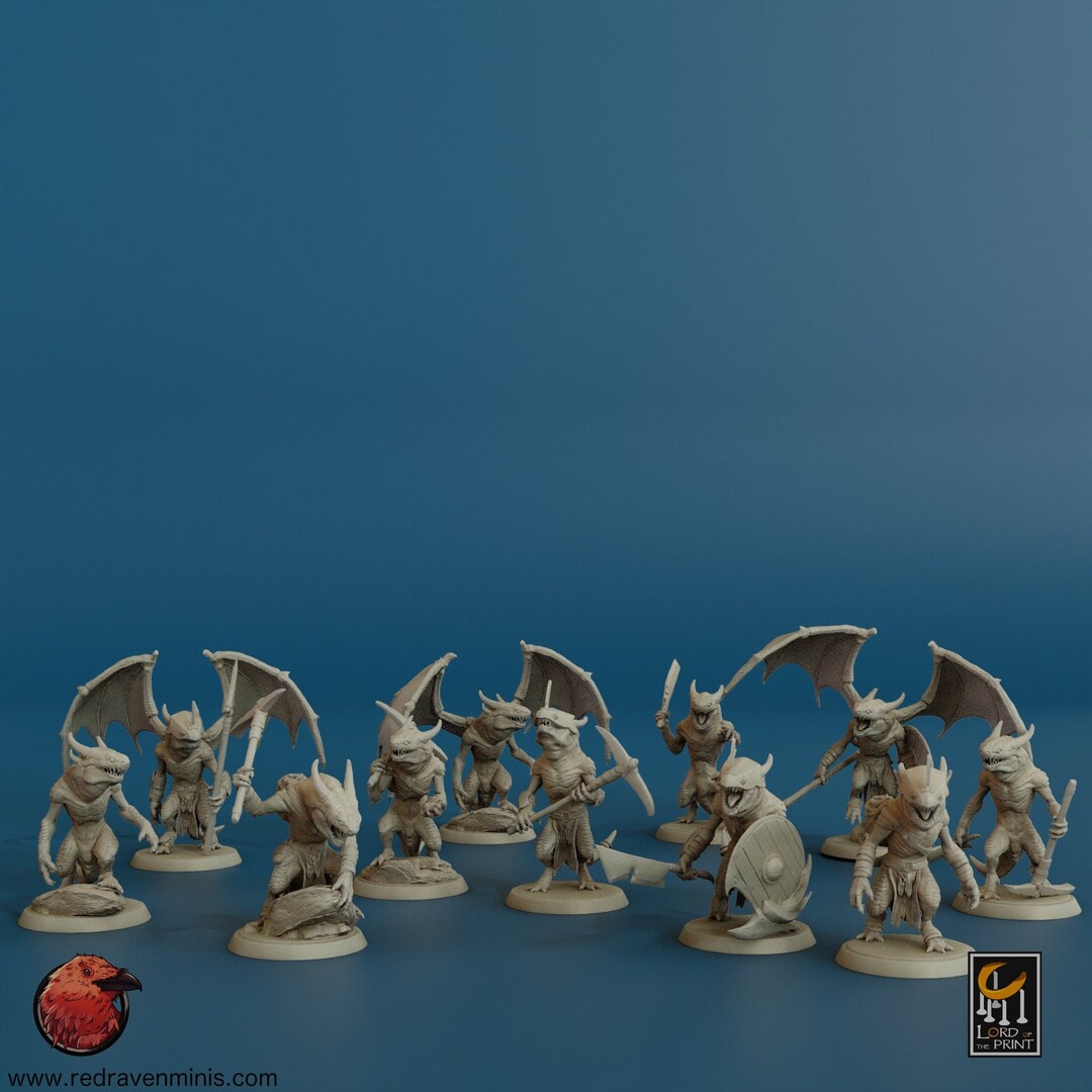 Kobold Gang 32MM Small Humanoid 3D Printed Fantasy Miniature - Etsy
