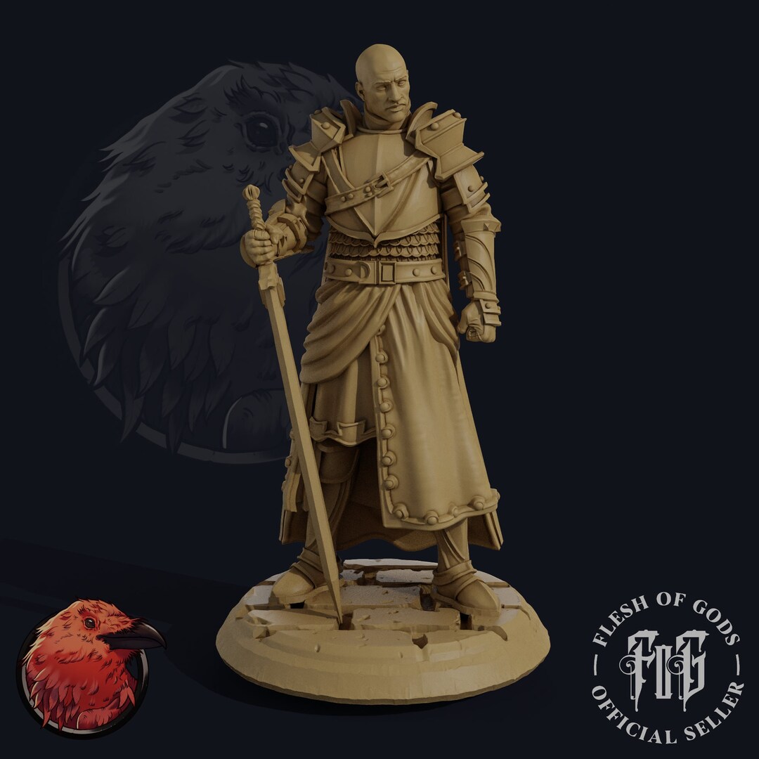 Knight Lord Flesh of Gods Miniatures 3D Printed Fantasy Miniature D&D ...