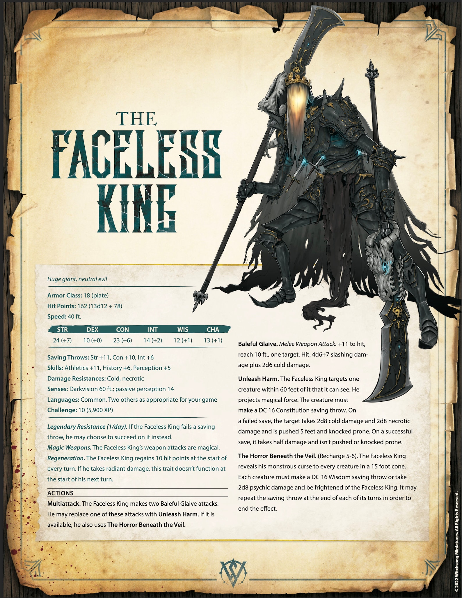 The Faceless King Witchsong Miniatures 3D Printed Fantasy - Etsy