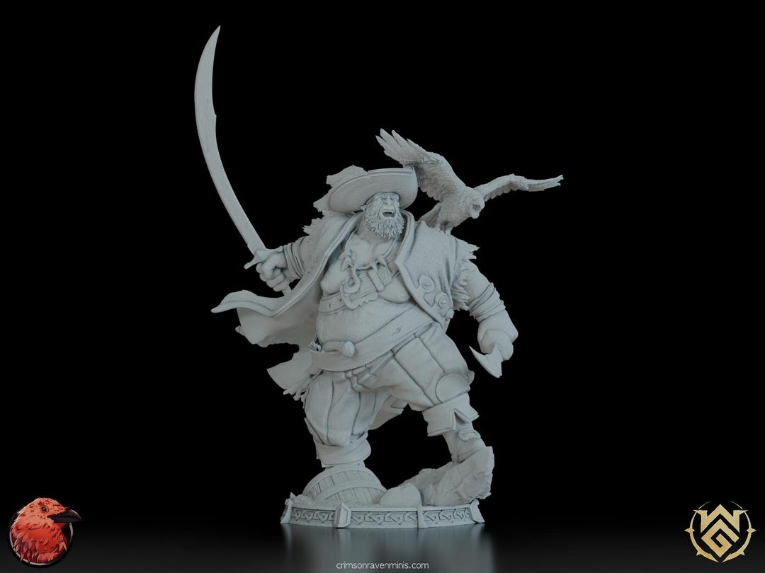 Half-orc Rogue Figurine - Saltworn Seagazer | Pirate Rogue Resin Model ...