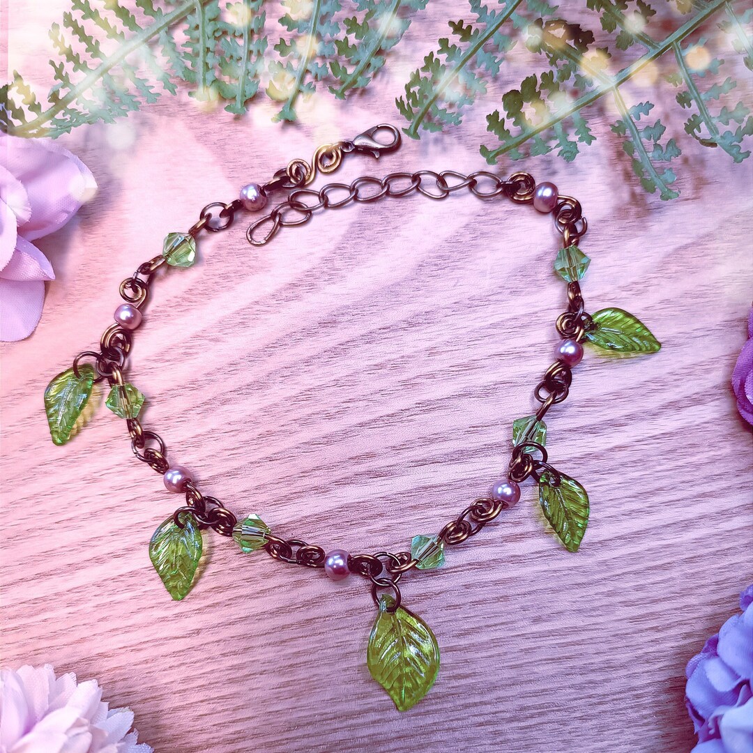 Gwendolyn Bracelet With Small Leaves Fairycore Forestcore Forest Fairy ...