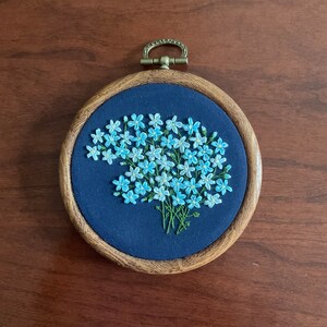 Forget-me-not Ribbon Embroidery Brain - Etsy
