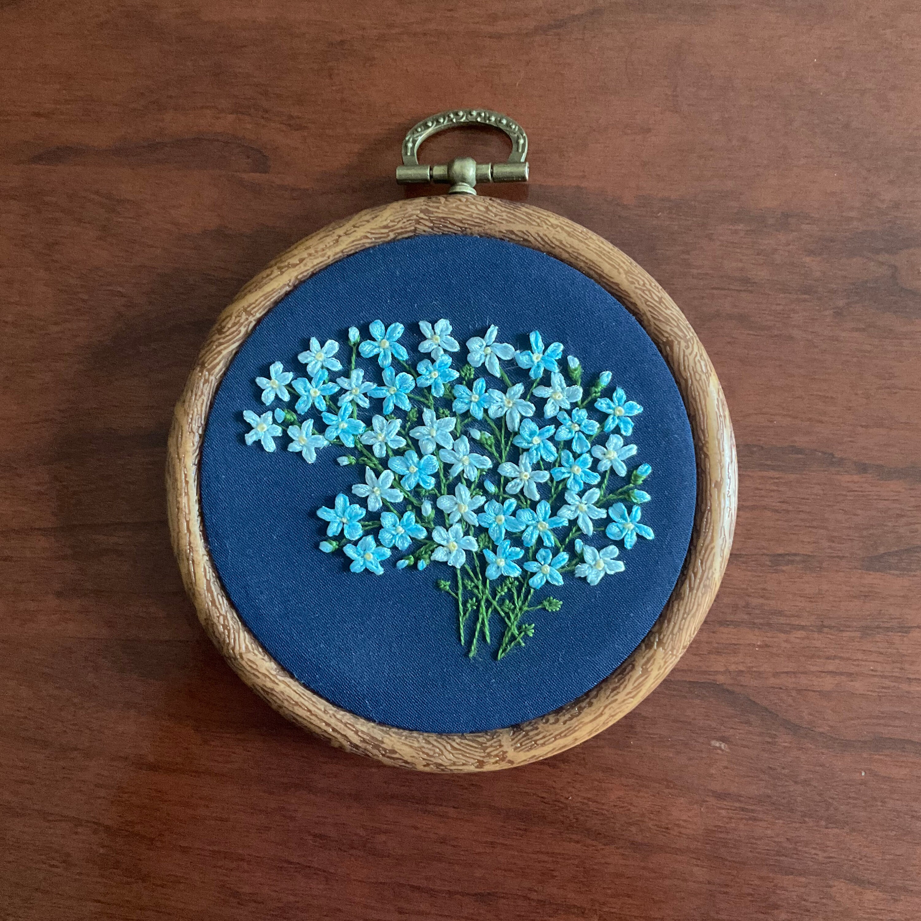 Forget-me-not Ribbon Embroidery Brain - Etsy