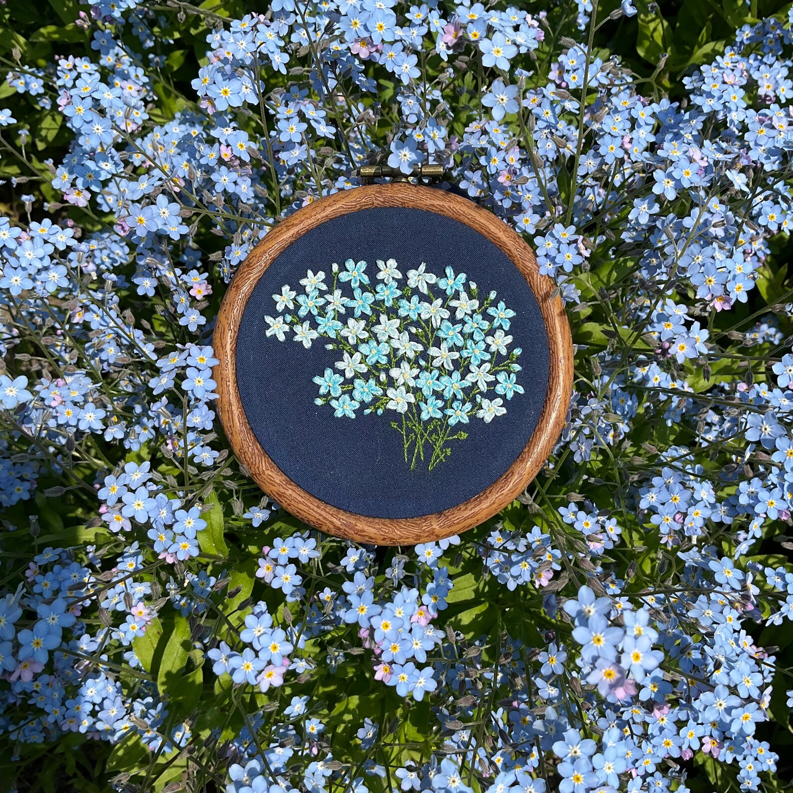 Forget-me-not Ribbon Embroidery Brain - Etsy