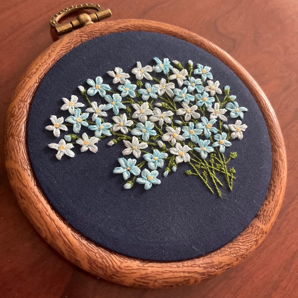 Forget-me-not Ribbon Embroidery Brain - Etsy