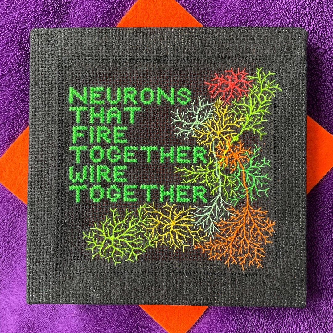 Neurons That Fire Together Wire Together Square Cross Stitch - Etsy