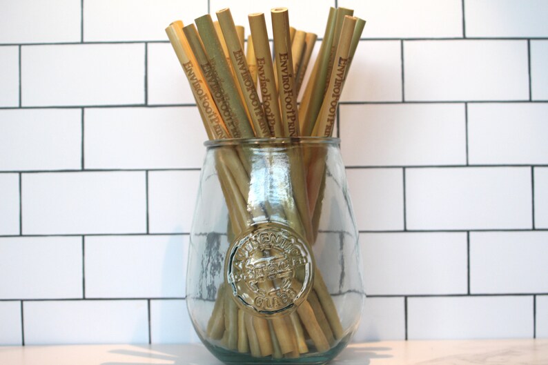 Set of 10 | Raw Bamboo Drinking Straws | Handmade Various Thicknesses ...