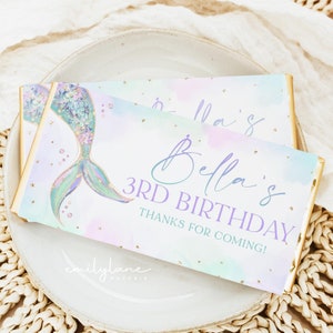 Mermaid Tail Chocolate Bar Wrapper, Printable Candy Bar Wrapper ...