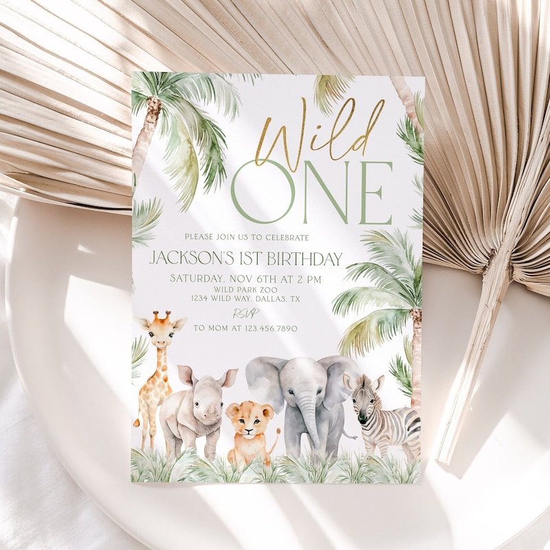 Wild One 1st Birthday Invitations - Etsy