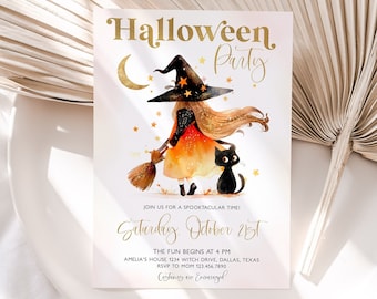 Witch Halloween Party Invitation - Etsy