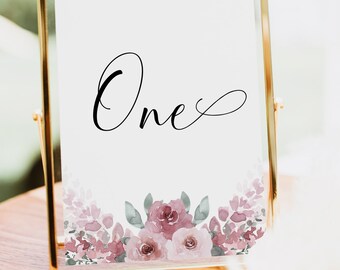 Mauve Table Numbers - Etsy