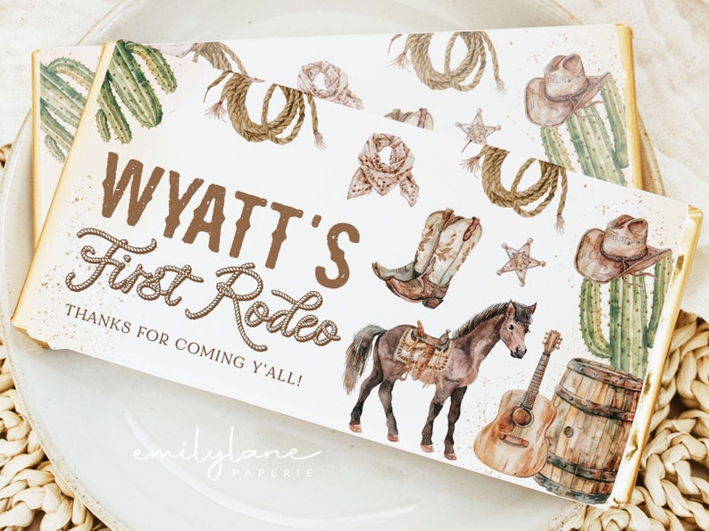 First Rodeo Chocolate Bar Wrapper, Western Candy Bar Wrapper Template ...