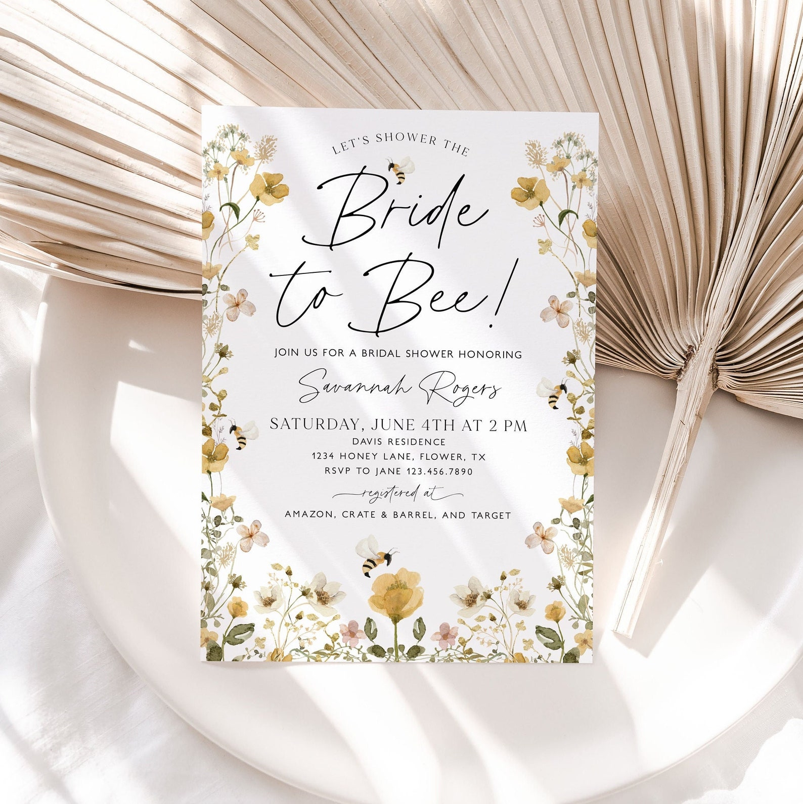 Bride to Bee Bridal Shower Invitation, Bee Bridal Shower Invite, Bee ...