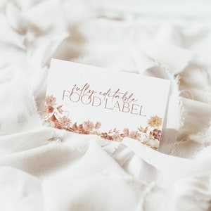 Thanksgiving Food Label Template, Printable Fall Food Tags, Holiday ...