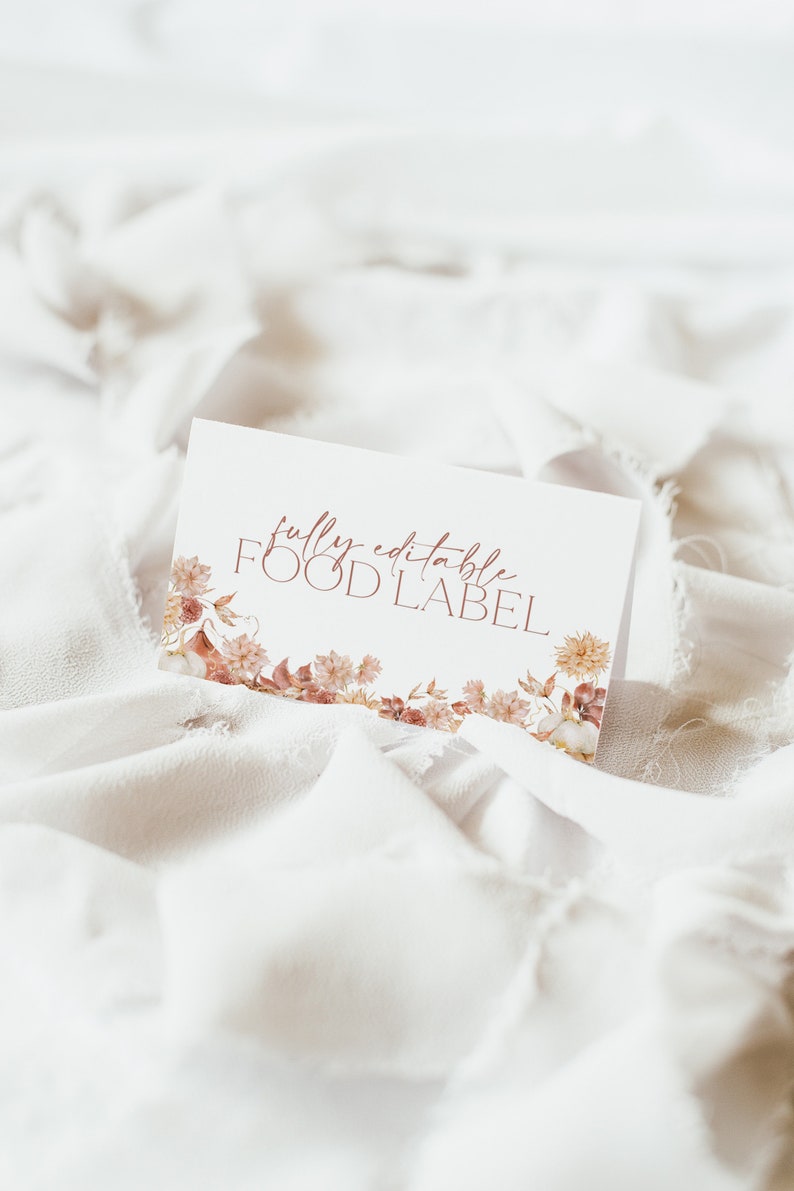 Thanksgiving Food Label Template Printable Fall Food Tags - Etsy