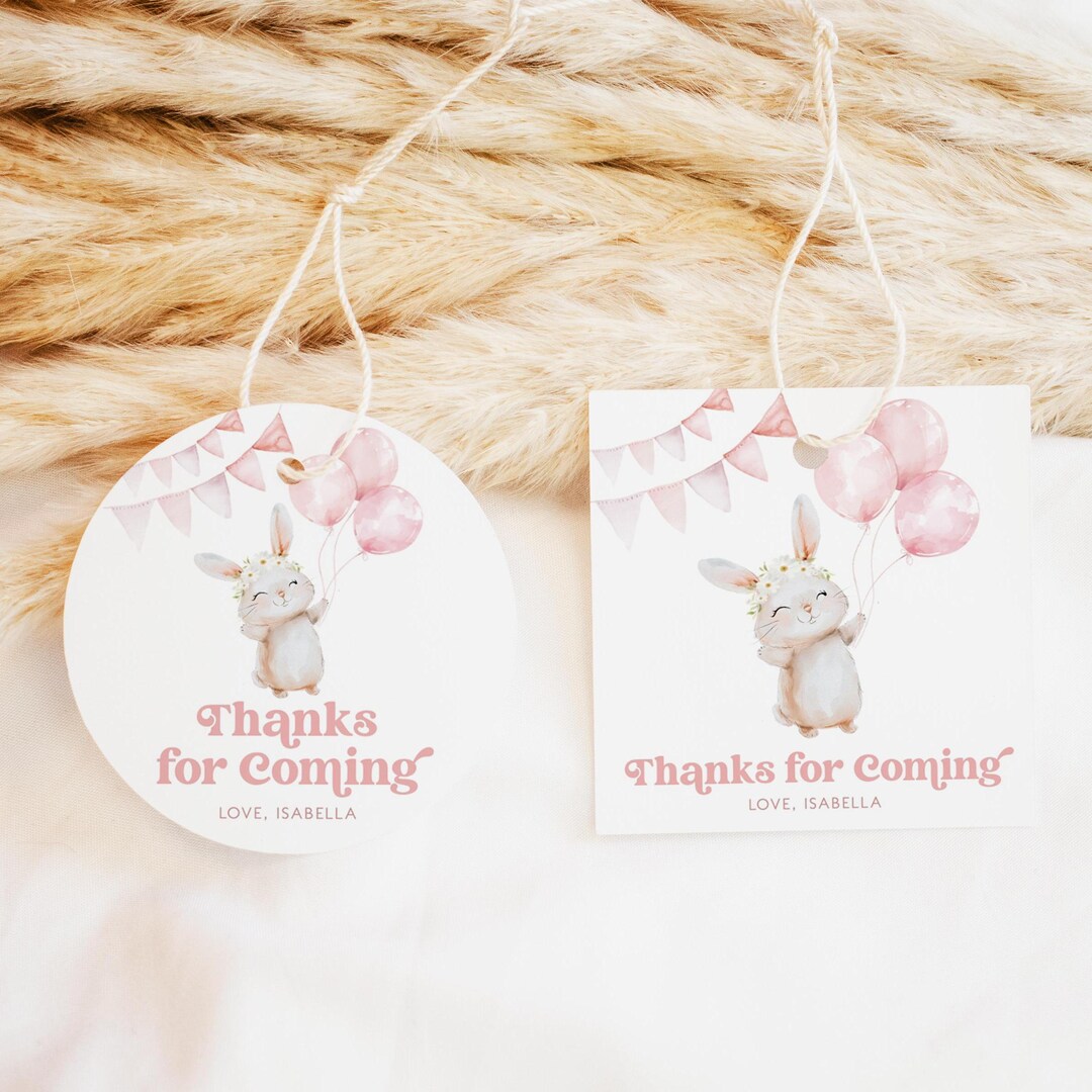 Some Bunny Favor Tags, Editable Printable Favor Tags, Bunny 1st ...
