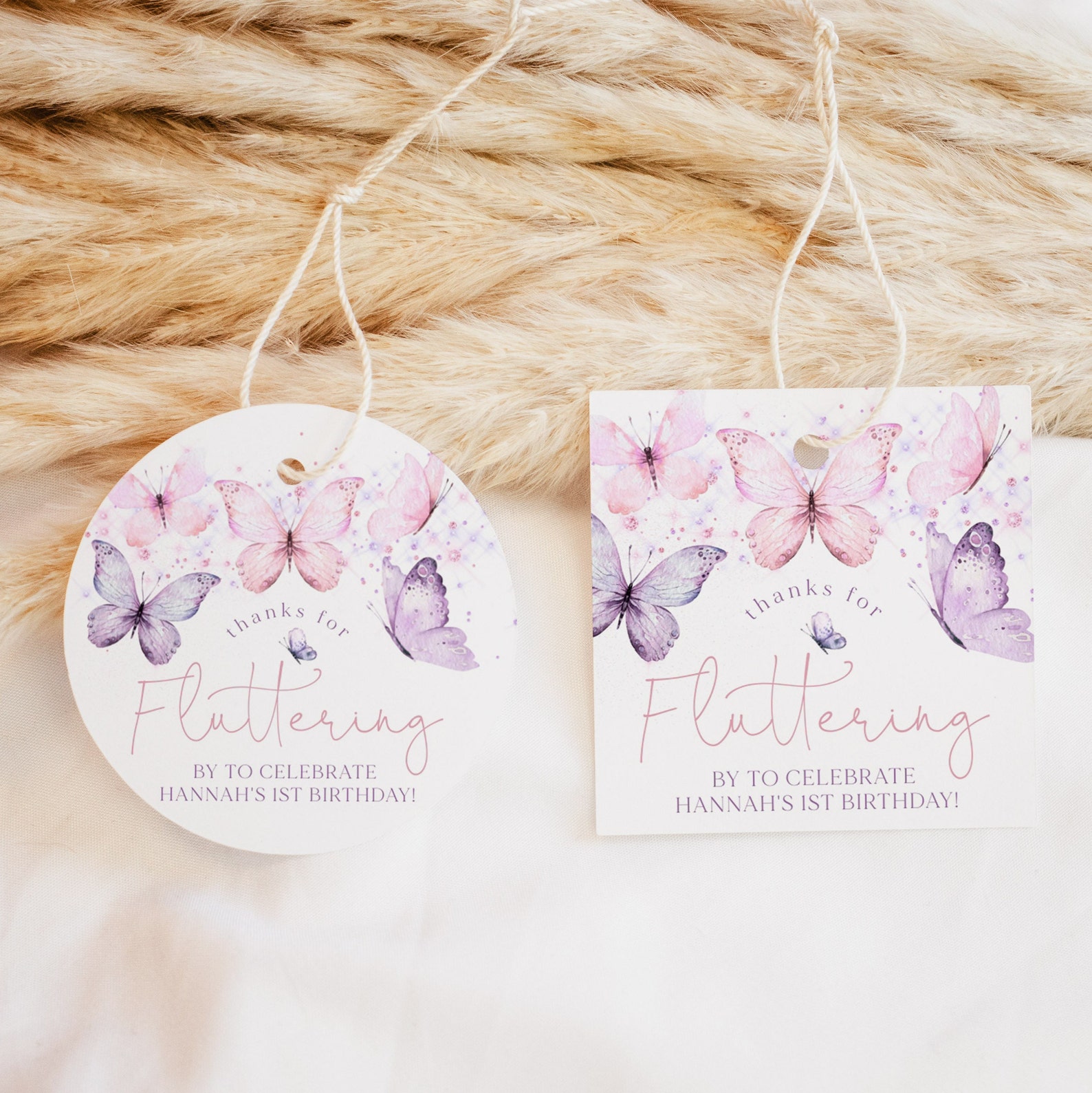 Butterfly Birthday Thank You Favor Tag Birthday Thank You - Etsy