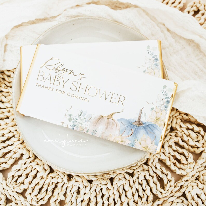 Pumpkin Chocolate Bar Wrapper Blue Candy Bar Wrapper - Etsy