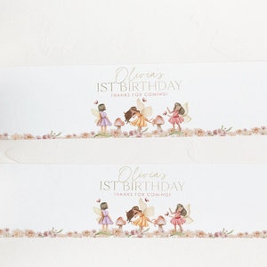 Fairy Water Bottle Label, Fairy 1st Birthday Water Label, Printable ...