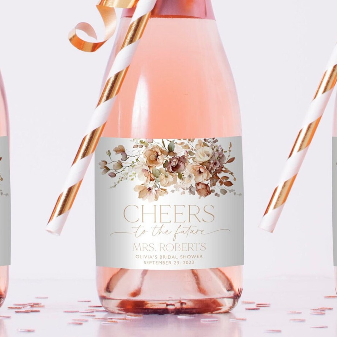 Fall Bridal Shower Mini Champagne Labels, Printable Wine Labels, Fall ...