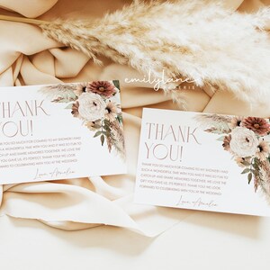 Boho Thank You Card Template, Printable Thank You Card Instant Download ...