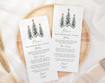 Christmas Menu Template, Printable Christmas Dinner Menu, Holiday ...