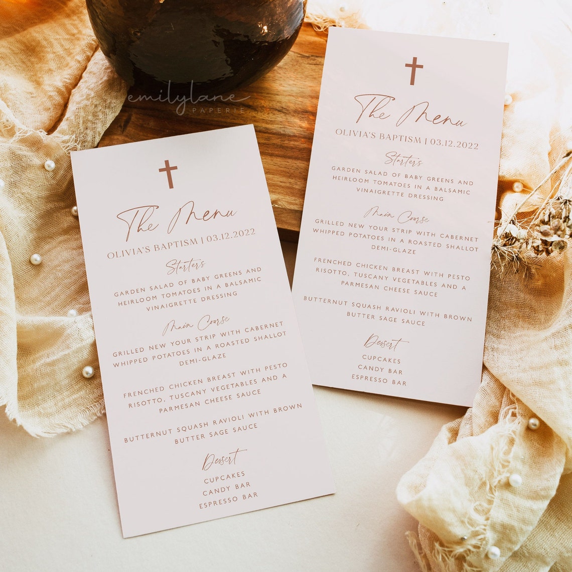 Baptism Menu Template Printable Christening Menu Template - Etsy