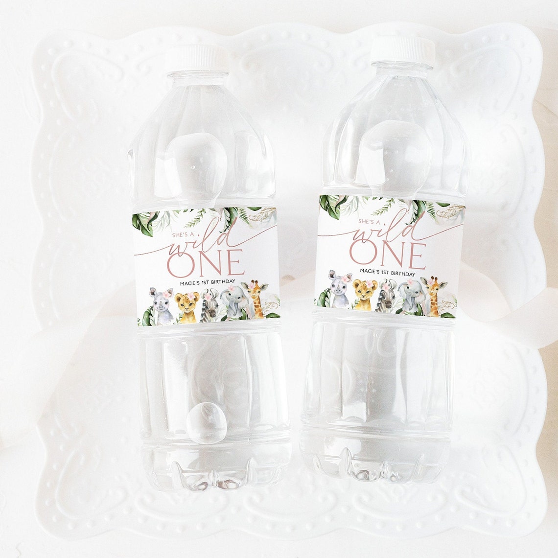 Wild One Water Bottle Label Safari 1st Birthday Water Label - Etsy