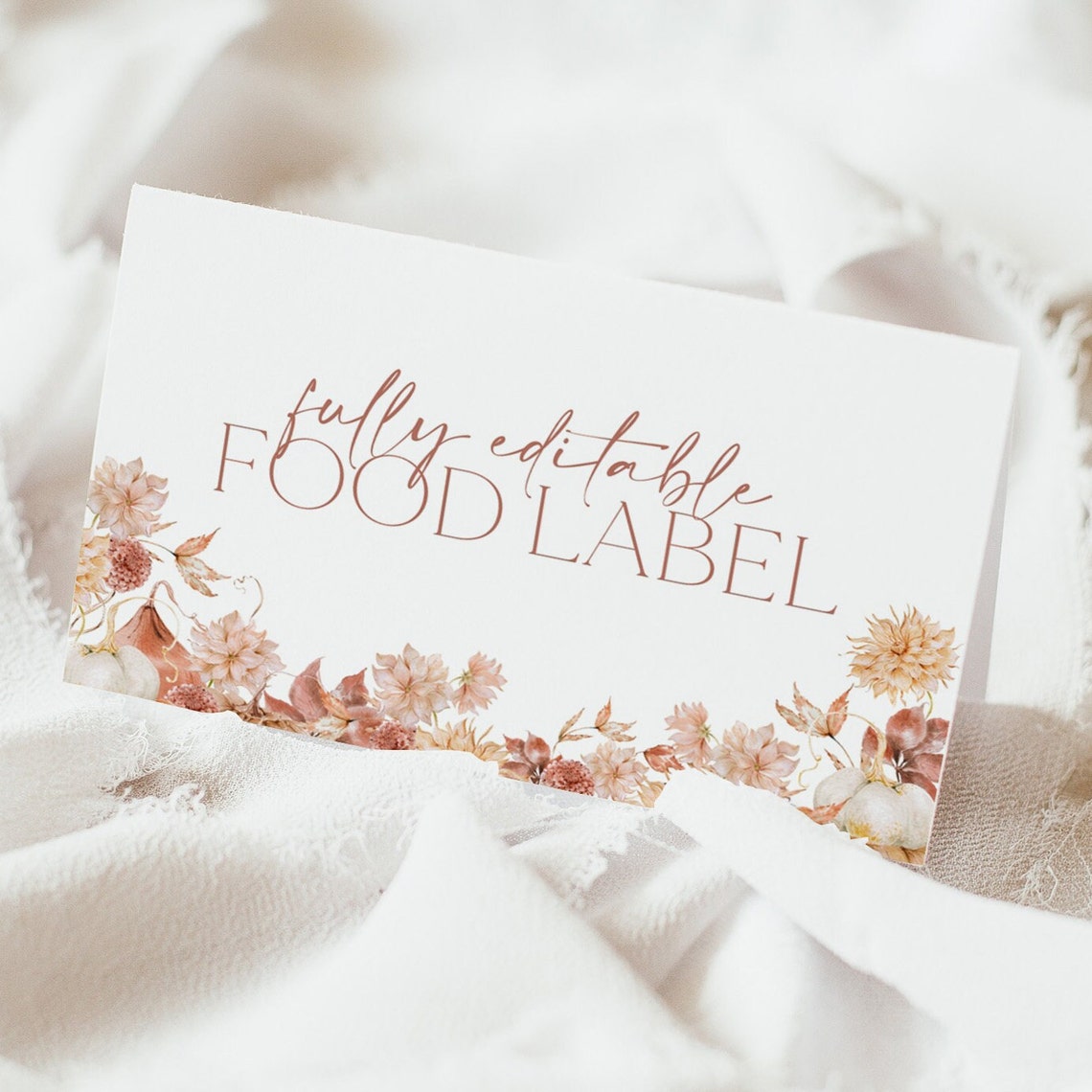 Thanksgiving Food Label Template Printable Fall Food Tags - Etsy