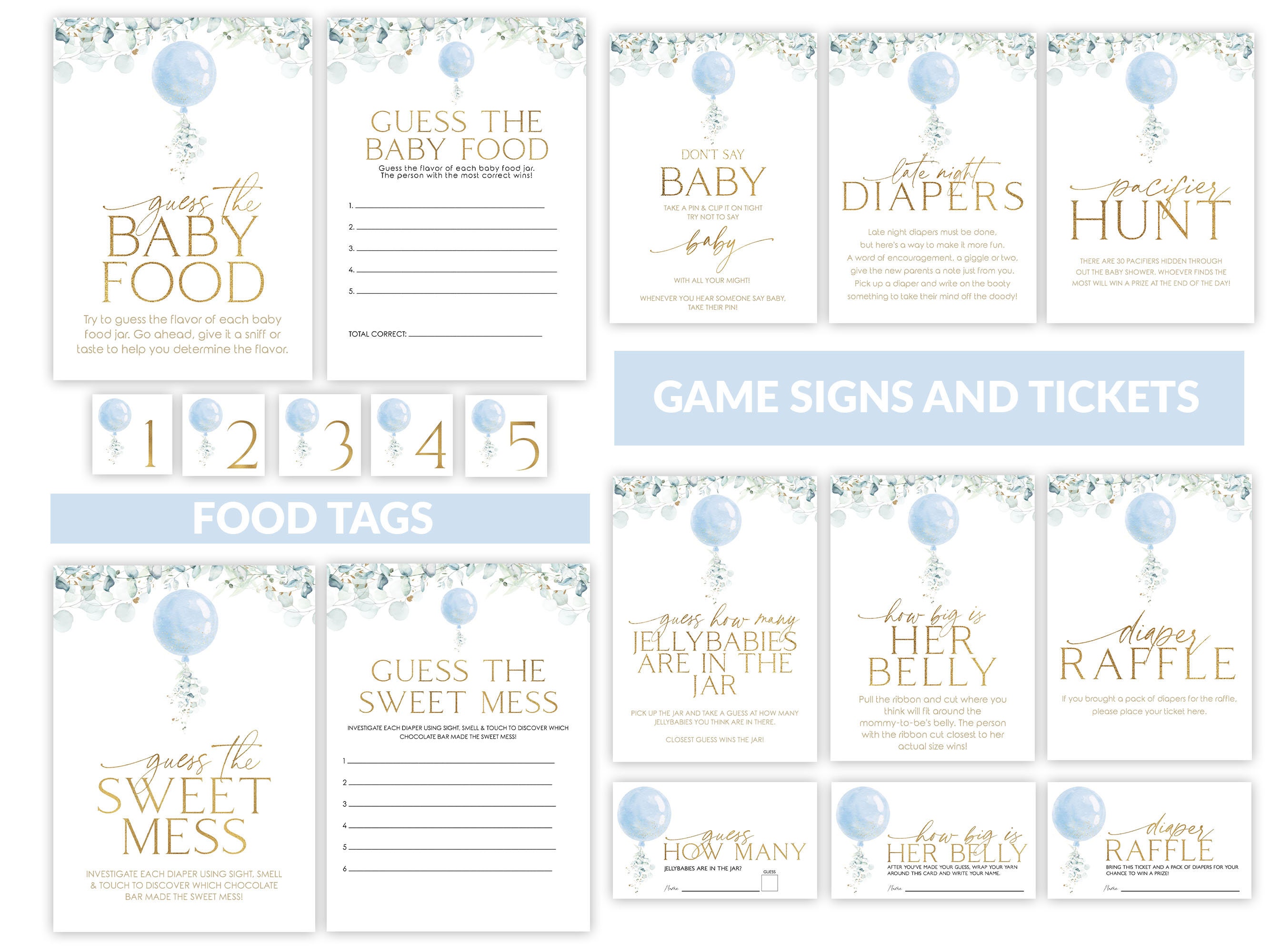 Baby Shower Games Boy Baby Shower Editable Games Printable | Etsy