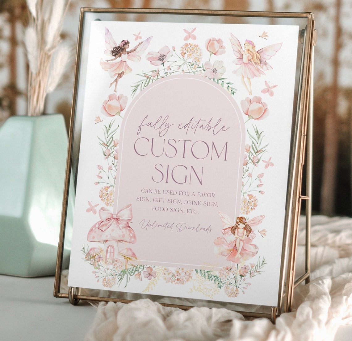 Fairy Custom Editable Sign, Boho Arch Fairy Custom 8x10 Sign, Fairy ...